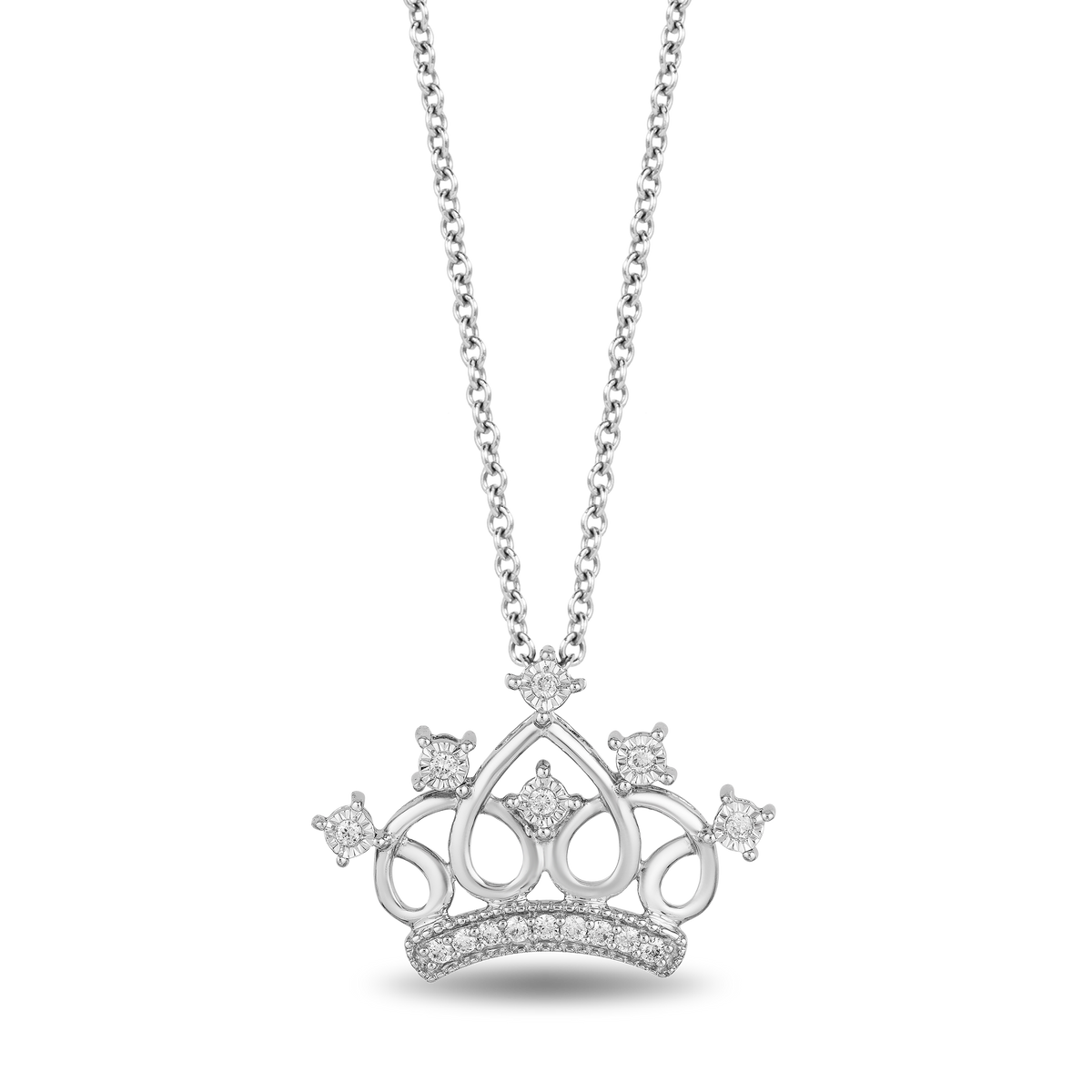 Enchanted Disney Majestic Princess Diamond Pendant Necklace in Sterling ...
