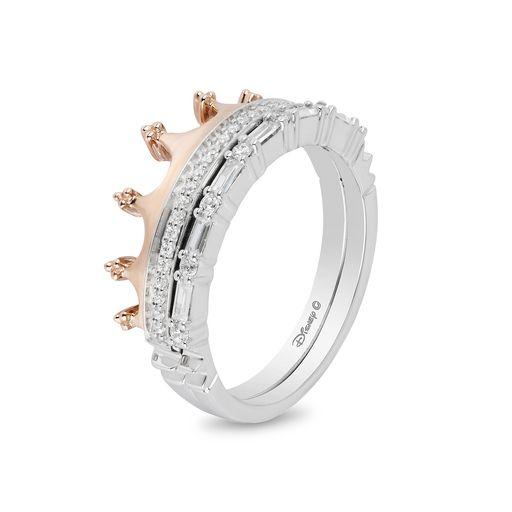 Enchanted Disney Majestic Princess Diamond Crown Ring 10K Rose Gold ...