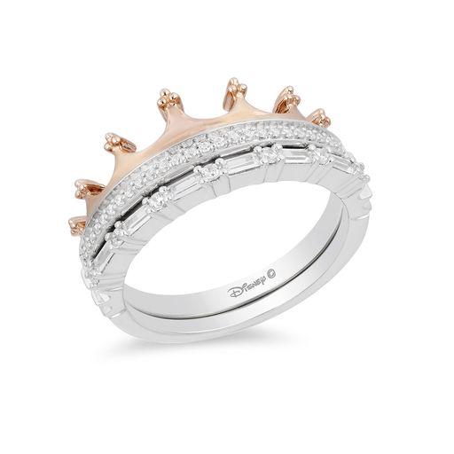 Enchanted Disney Majestic Princess Diamond Crown Ring 10K Rose Gold ...